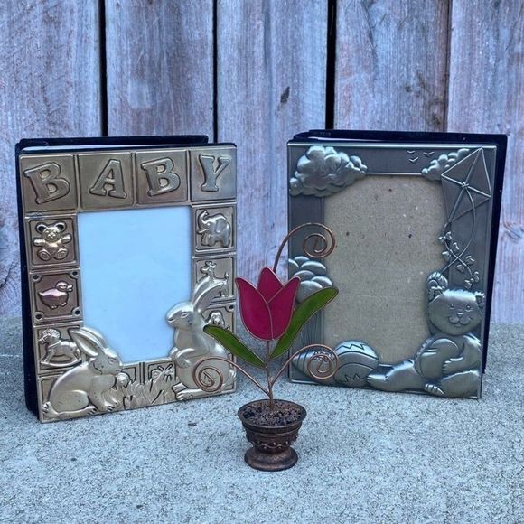 Vintage | Accents | Vintage Silverplategodinger Baby Photo Albums ...